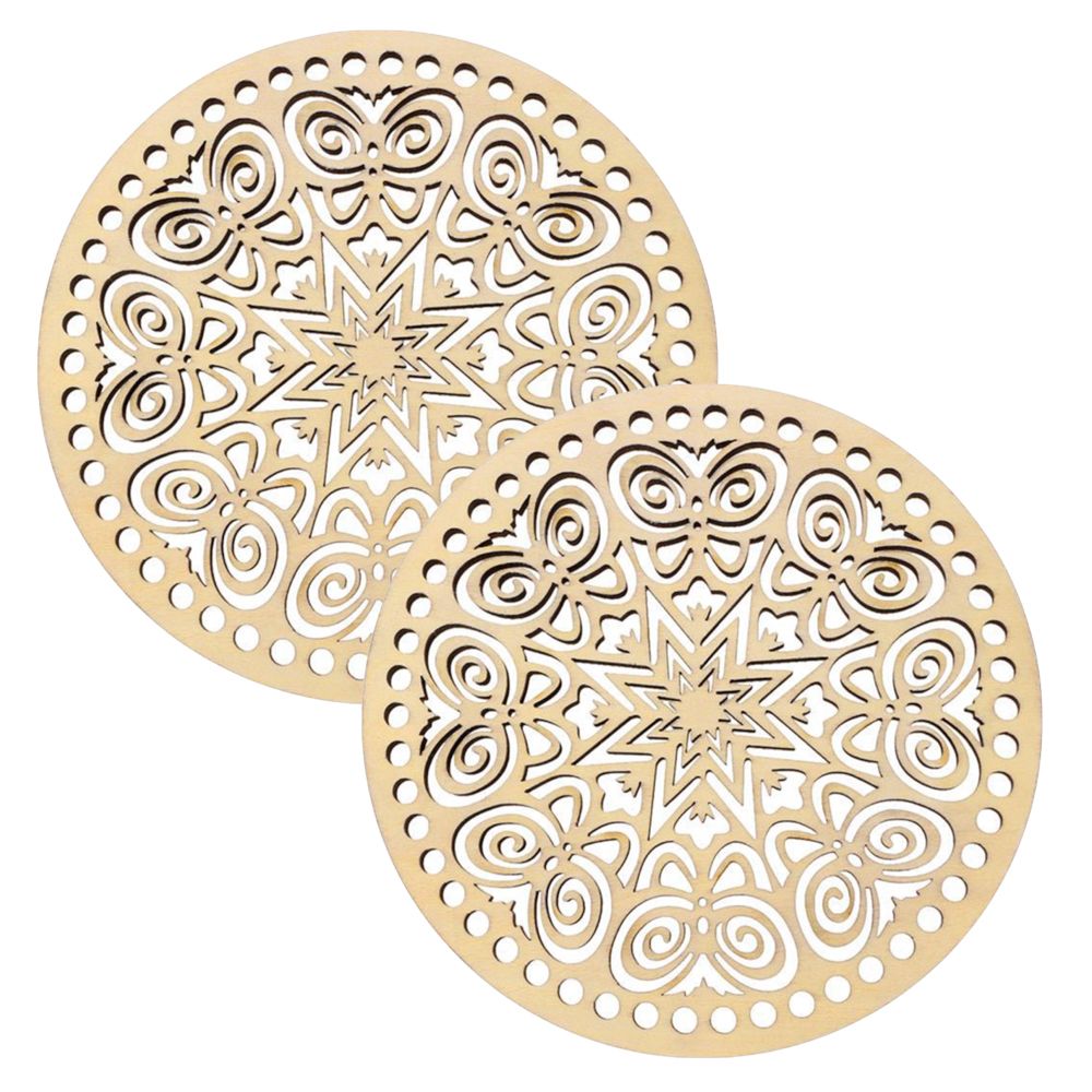 Craft Wooden Crochet Embroidery Basket Bottom Base Set Of 2 Spring DIY 14cm | Shop Today. Get it ...