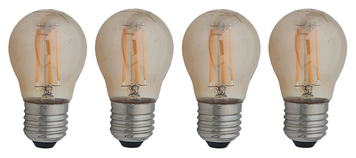 Hello Today E27 LED Filament Bulb G45 4W - 4 Pack Warm White Globe ...