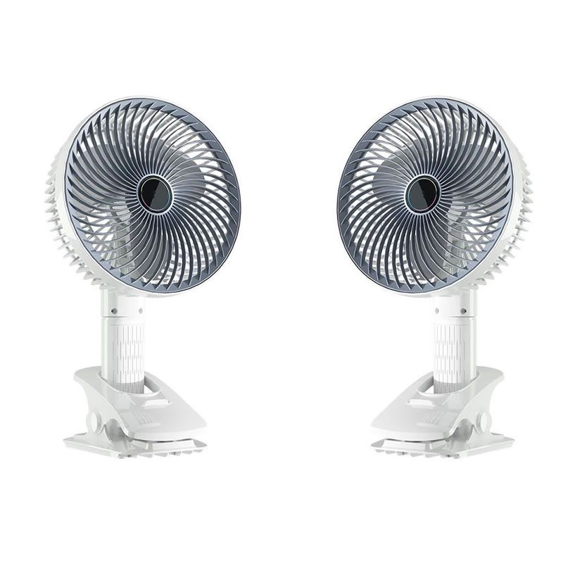 2-Piece Portable Type C Rechargeable Desktop Clamp Fan SM-15 | Shop ...