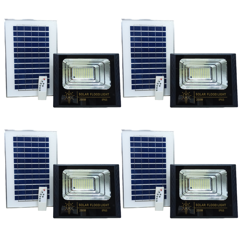 200W IP65 BDN Waterproof Rechargeable Solar Garden Light - 4 Pack ...