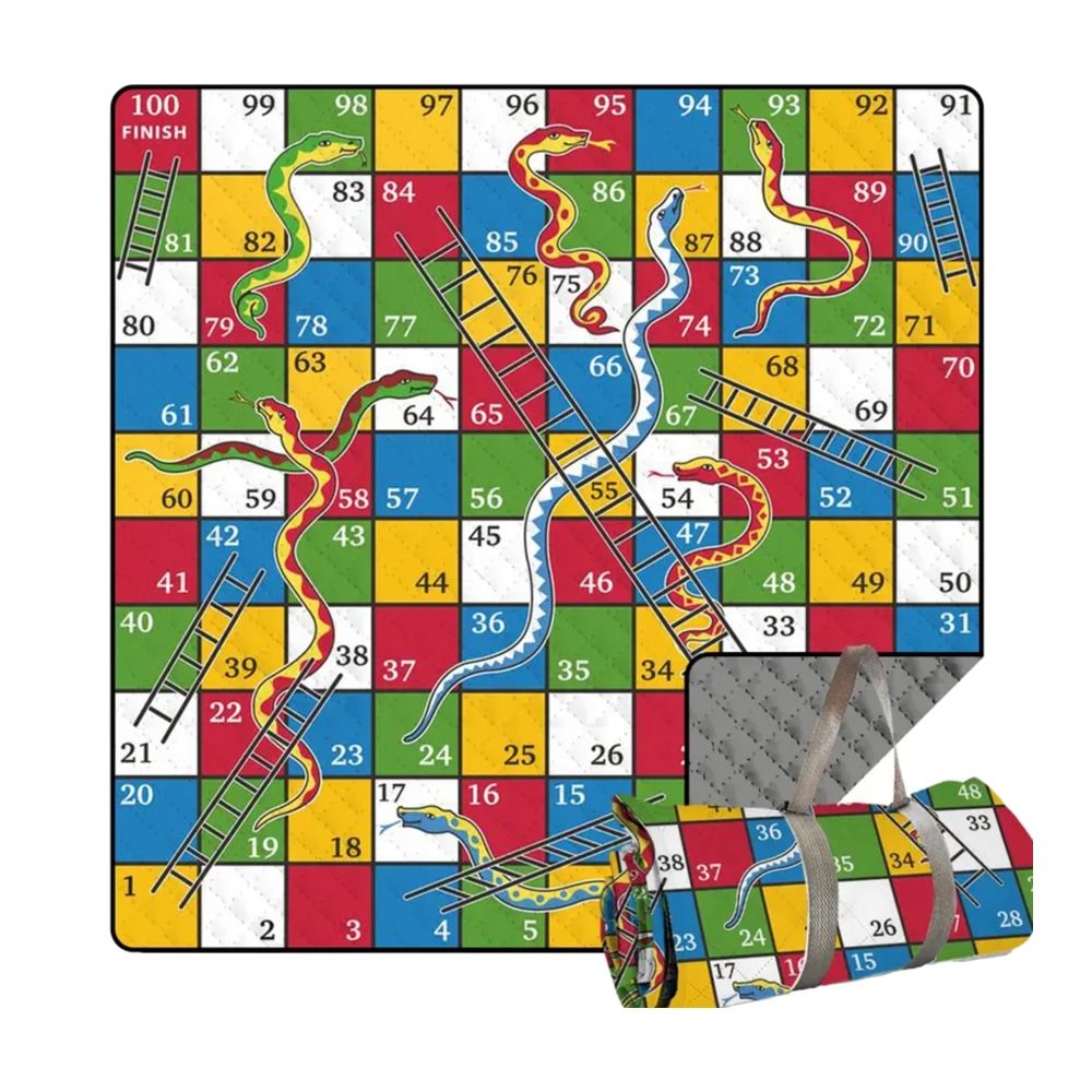 Camping Snakes And Ladders Game Board Printed Picnic Mat -180cm | Shop ...