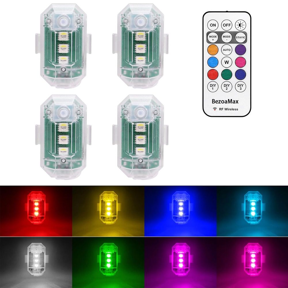 4PCS Wireless LED Strobe Lights Anti-Collision Warning Car Light | Shop ...