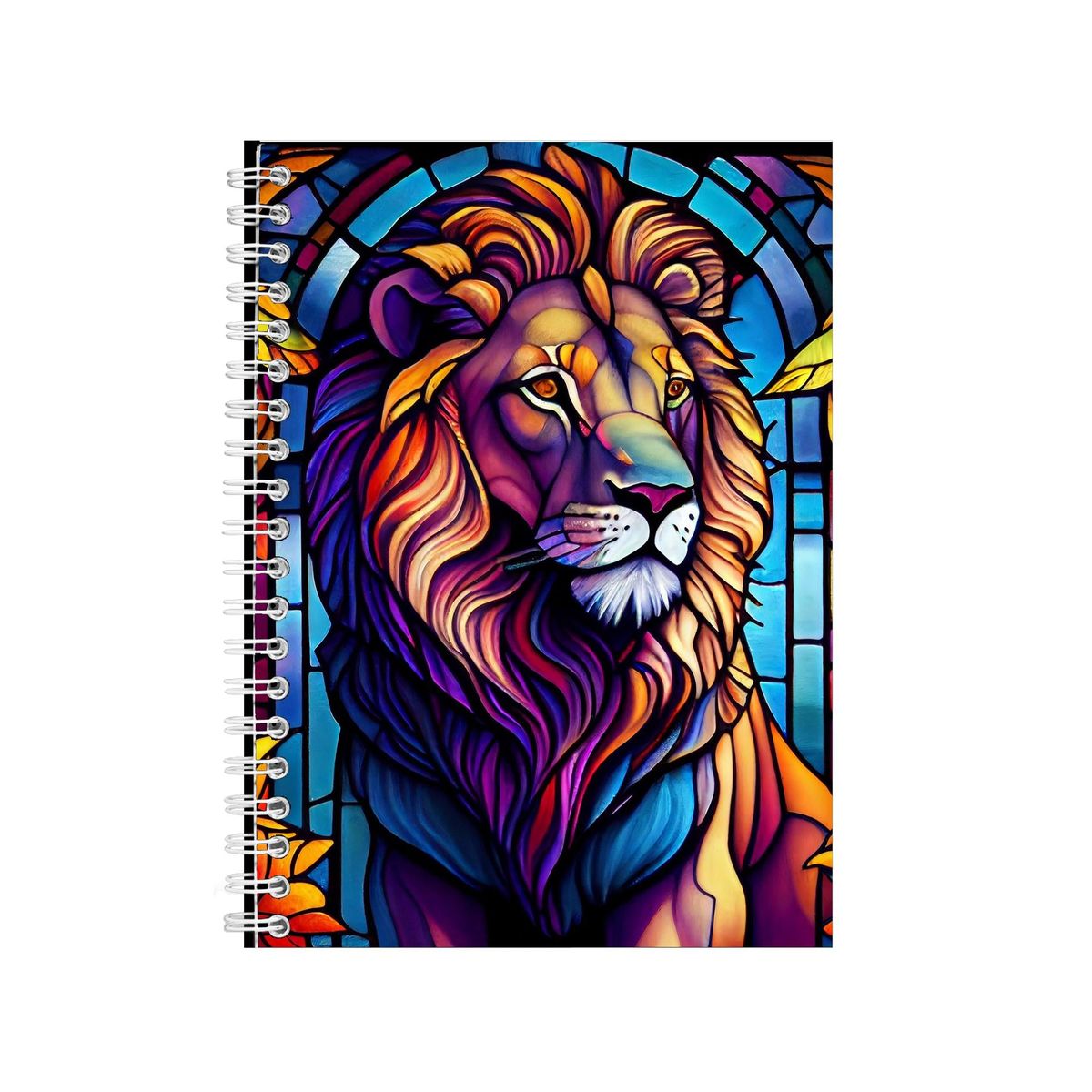 Lion Stained Glass Floral Notebook Animl Gift Idea Notepad Pad 91 ...