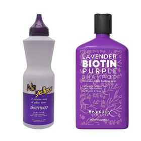 No Yellow Shampoo 500ml + Beamarry Biotin Purple Shampoo 380ml Sulfate ...