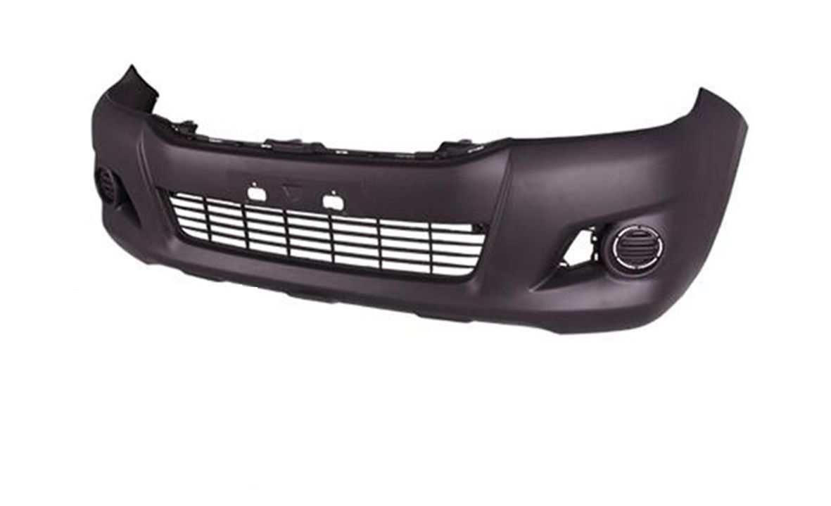 Front Bumper Plain Black (2011-2015) Compatible with Hilux Single Cab ...