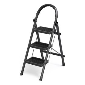 3-Step Stainless Steel Folding Ladder | Shop Today. Get it Tomorrow ...