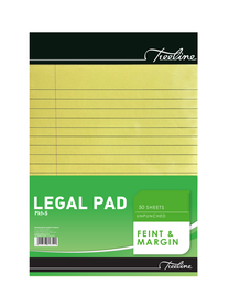 Treeline Legal Pad Feint & Margin, Unpunched Pages, 50 Sheet, Pack of 5 ...