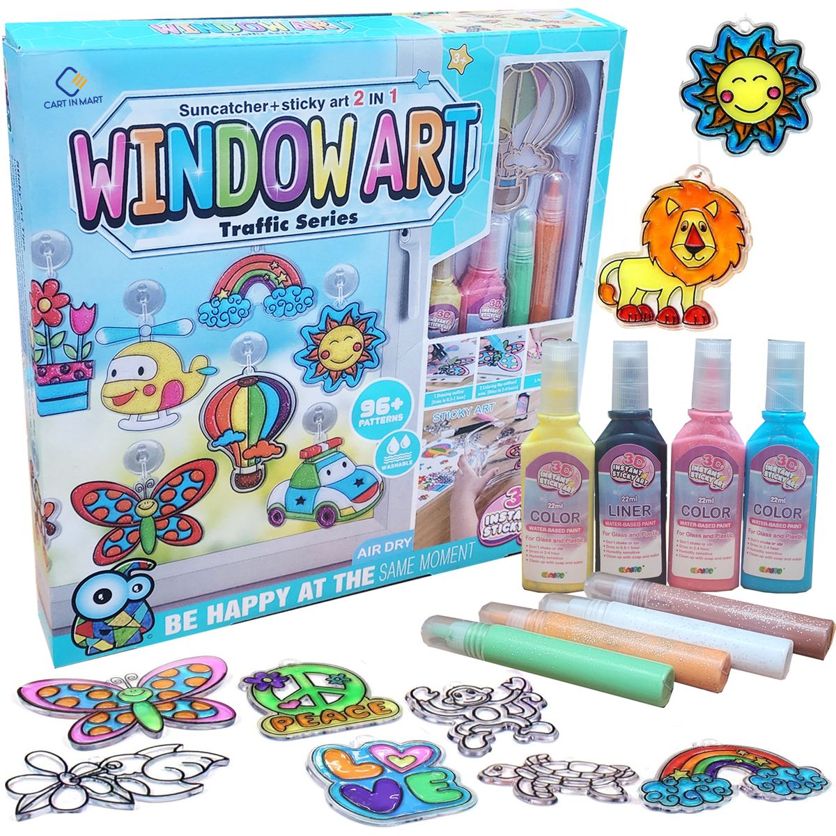 Create Your Own Window Art Kit With Suncatcher, Glass Paint, Paper ...