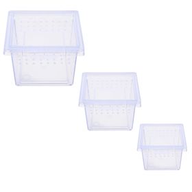 Pet Reptile Transparent Breeding, Hatching Storage Container - Set of 3 ...