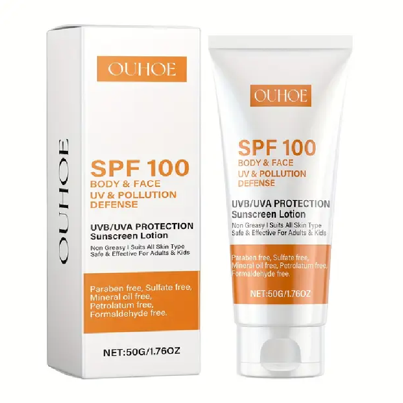 OUHOE SPF 100 Body &Face UV Pollution Protection Sunscreen Lotion Adult ...