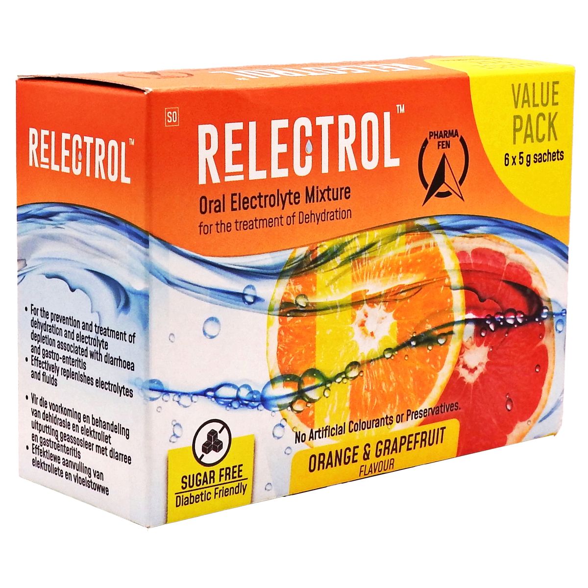 Relectrol - Electrolyte Mixture Sugar-Free Orange & Grapefruit 5gX6 ...