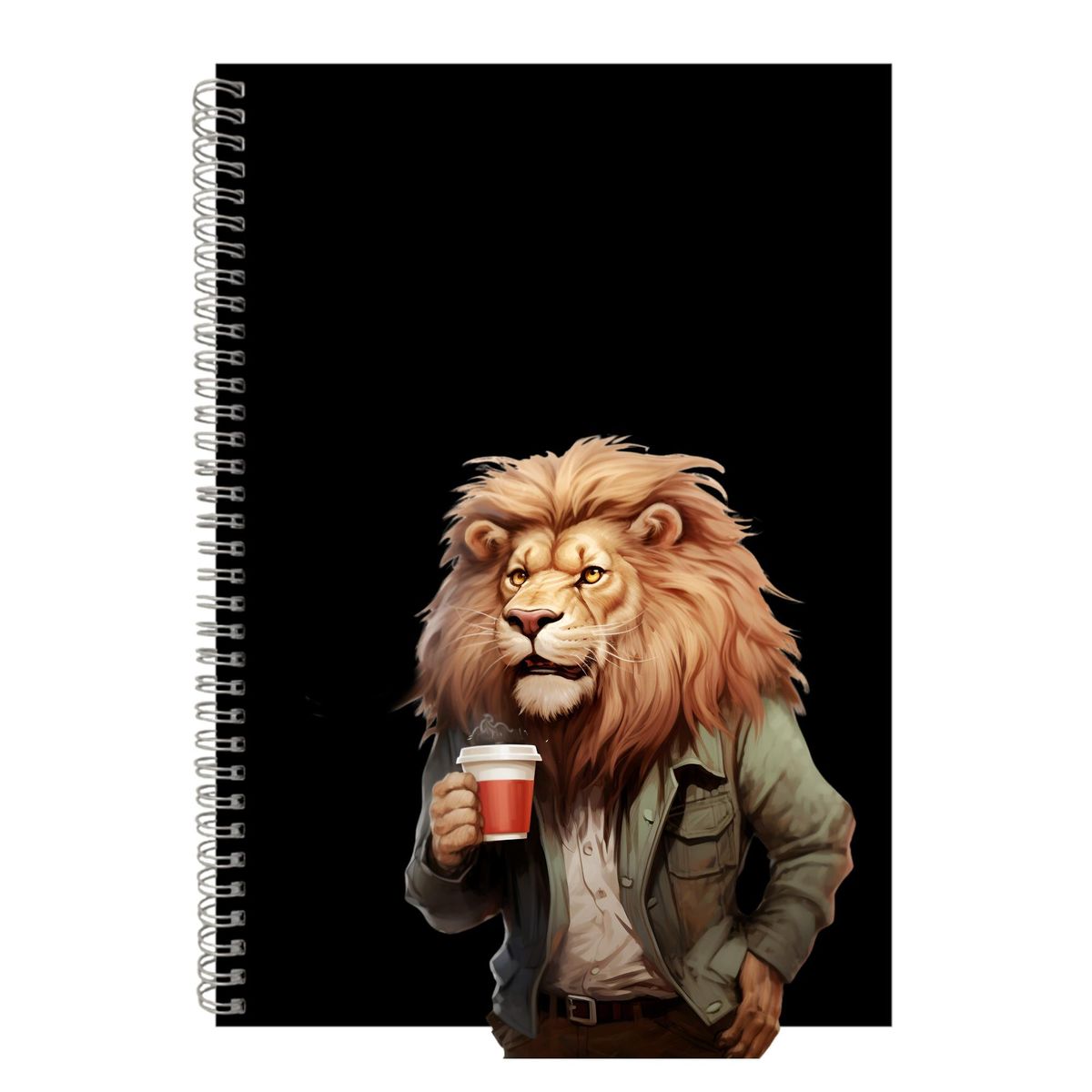 Coffee King A4 Notebook Spiral Lined Trendy Animal Lover Graphic ...
