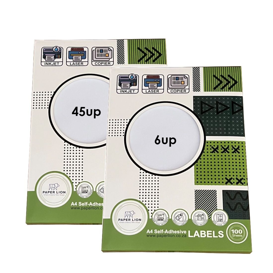 Paper Lion A4 Self-Adhesive Labels 100 Sheets - 45Up+6Up Combo Set ...