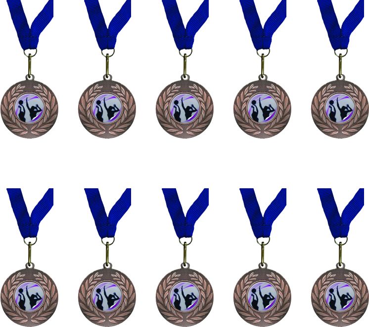 Domed Netball Bronze Medal with Blue Ribbon kit | Shop Today. Get it ...