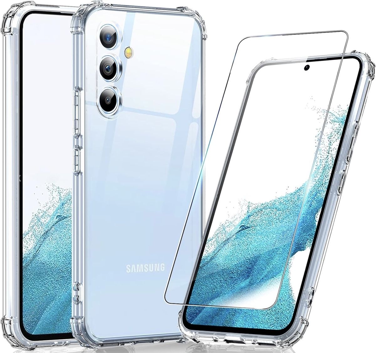 TPU Clear Cover with Screen Protector Compatible with Samsung Galaxy ...