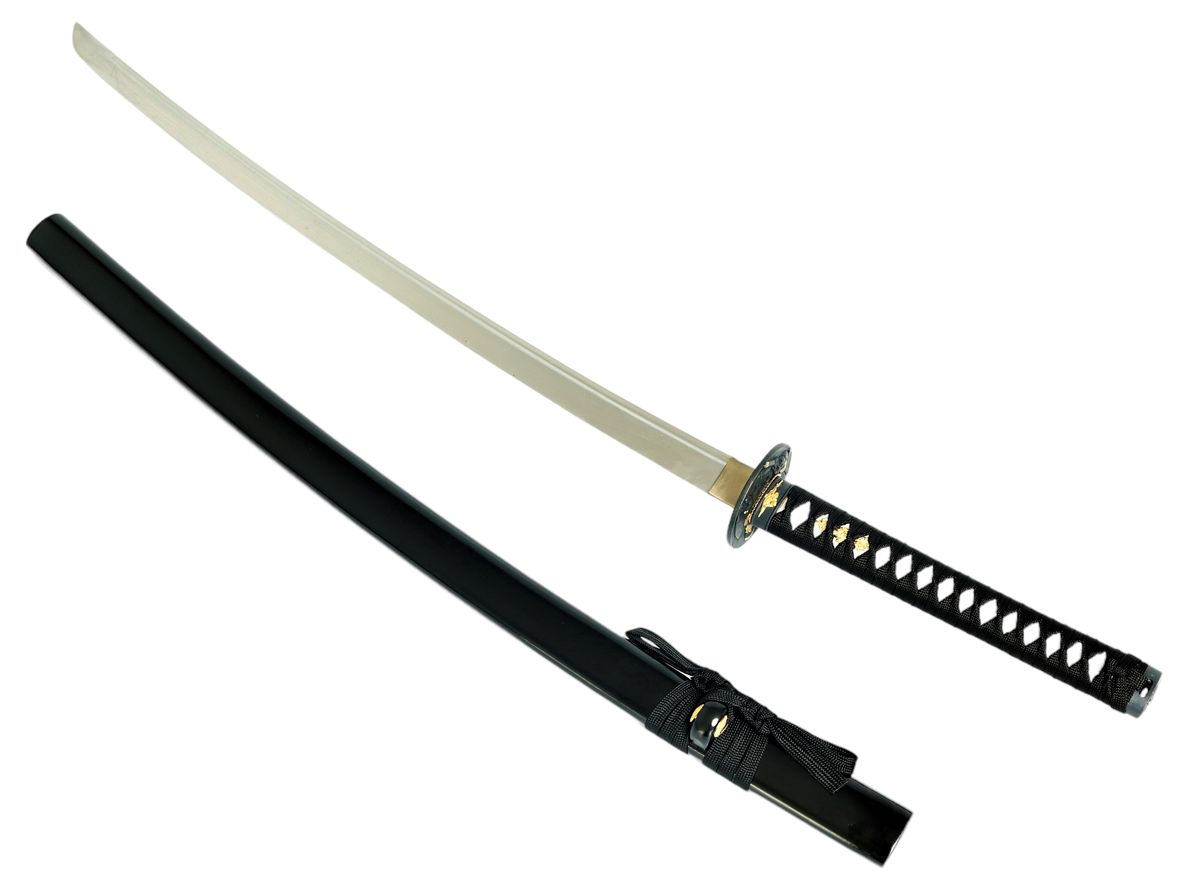 T10 Hand-Forged Traditional Japanese Katana (Kuroi Ryu) - 105 cm With ...