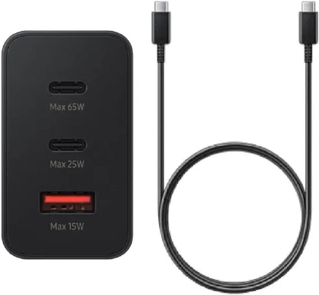 Multi Port Trio Fast 65W Charger with Type-C To Type-C Cable Black PB ...