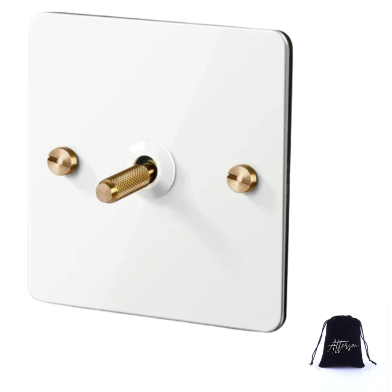 Atterson 1-Gang 2-Way Stainless Steel White Wall Light Switch | Shop ...