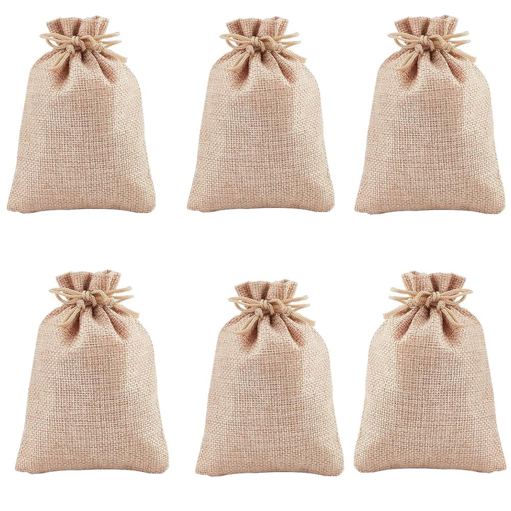 Craft Mini Hessian Gift Bags with Drawstring (20cm) Set of 6 - Special ...