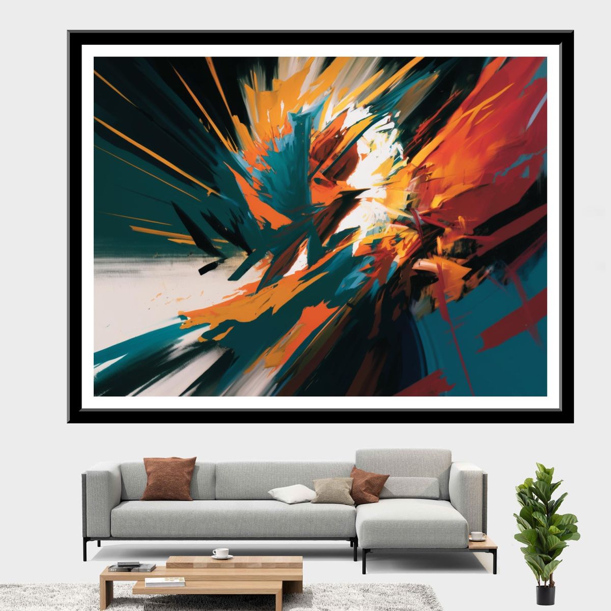 Wall Art Unframed - An Abstract Expressionist Painting That Utilizes B ...