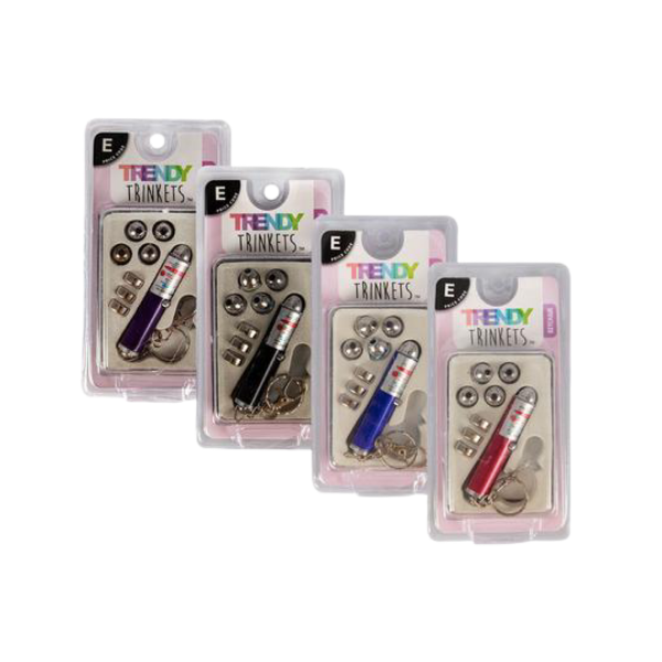 Trendy Trinkets Accessories- Assorted Laser Light Key Rings- Pack Of 4 ...