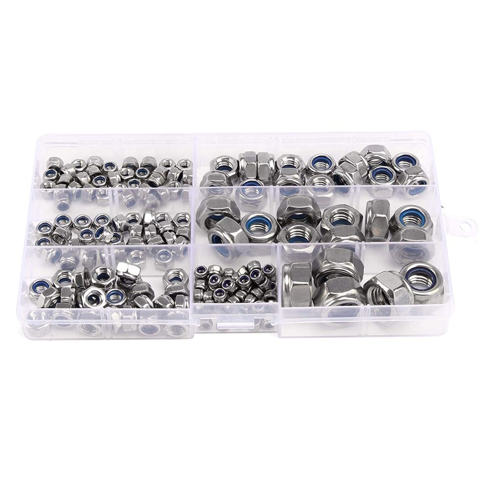 Tool DIY Assorted Multi Size Stainless Steel Locknut Set of 170 | Shop ...