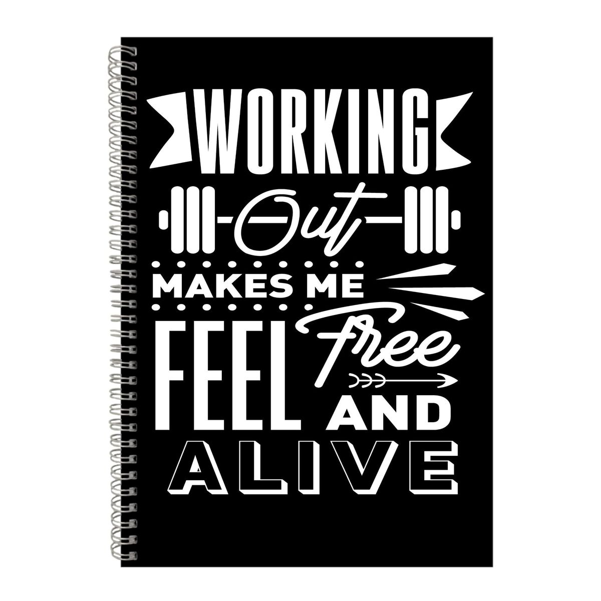 Alive A4 Notebook Spiral and Lined Workout Quotes Graphic Notepad Gift ...