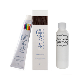 Nouvelle Professional Permanent Hair Tint Dye 100ml + 100ml 20vol ...