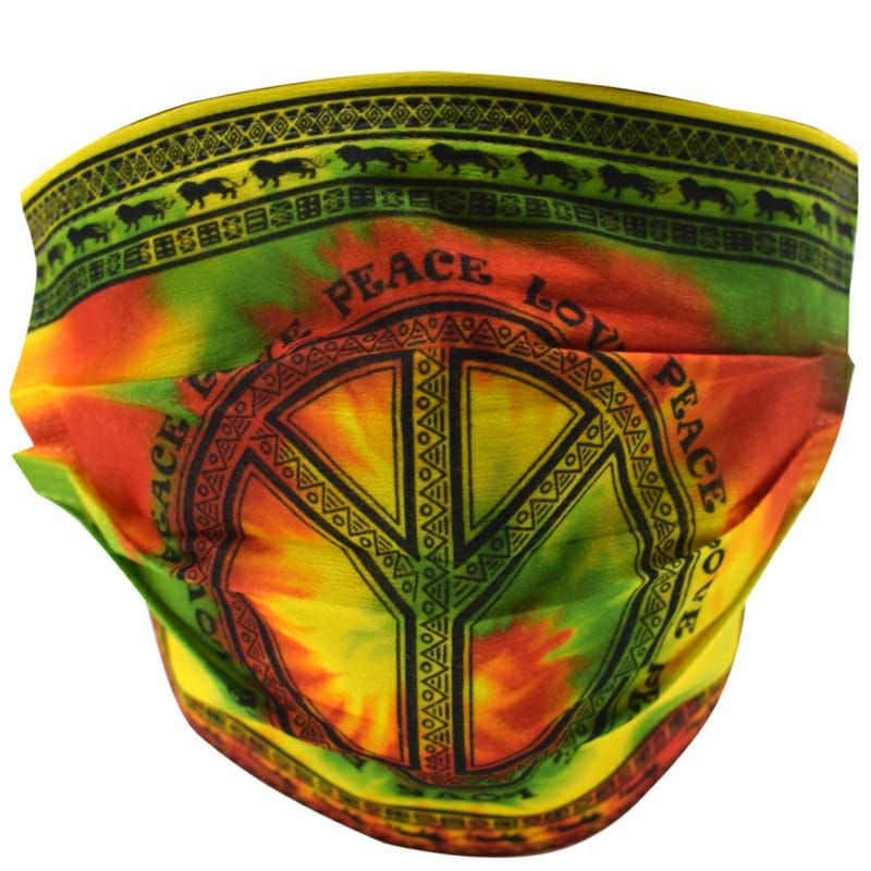 Face Mask - 3Ply Disposable Premium Mask PEACE LOVE - Green & Yellow ...