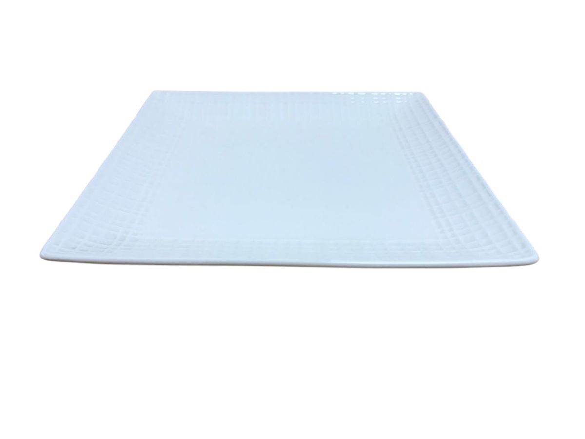 White Ceramic Square Dinner Site Plate 20cm x 20cm x2cm - Set of 8 ...