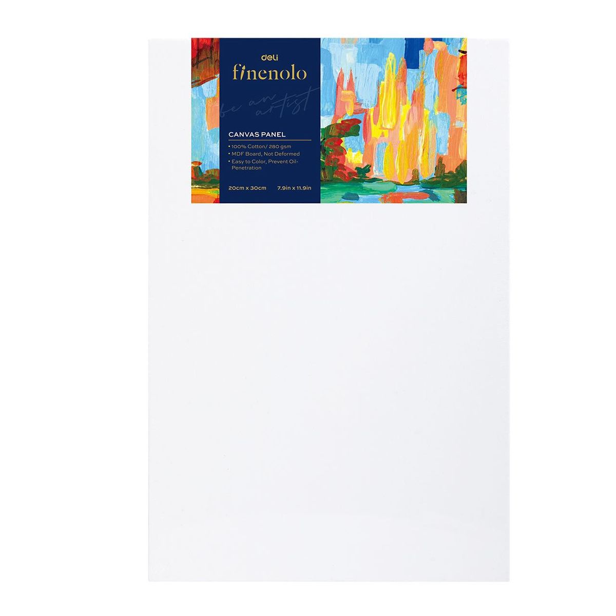 Deli Finenolo Canvas Panel 280g Triple Primed 20x30cm White, 2 packs ...