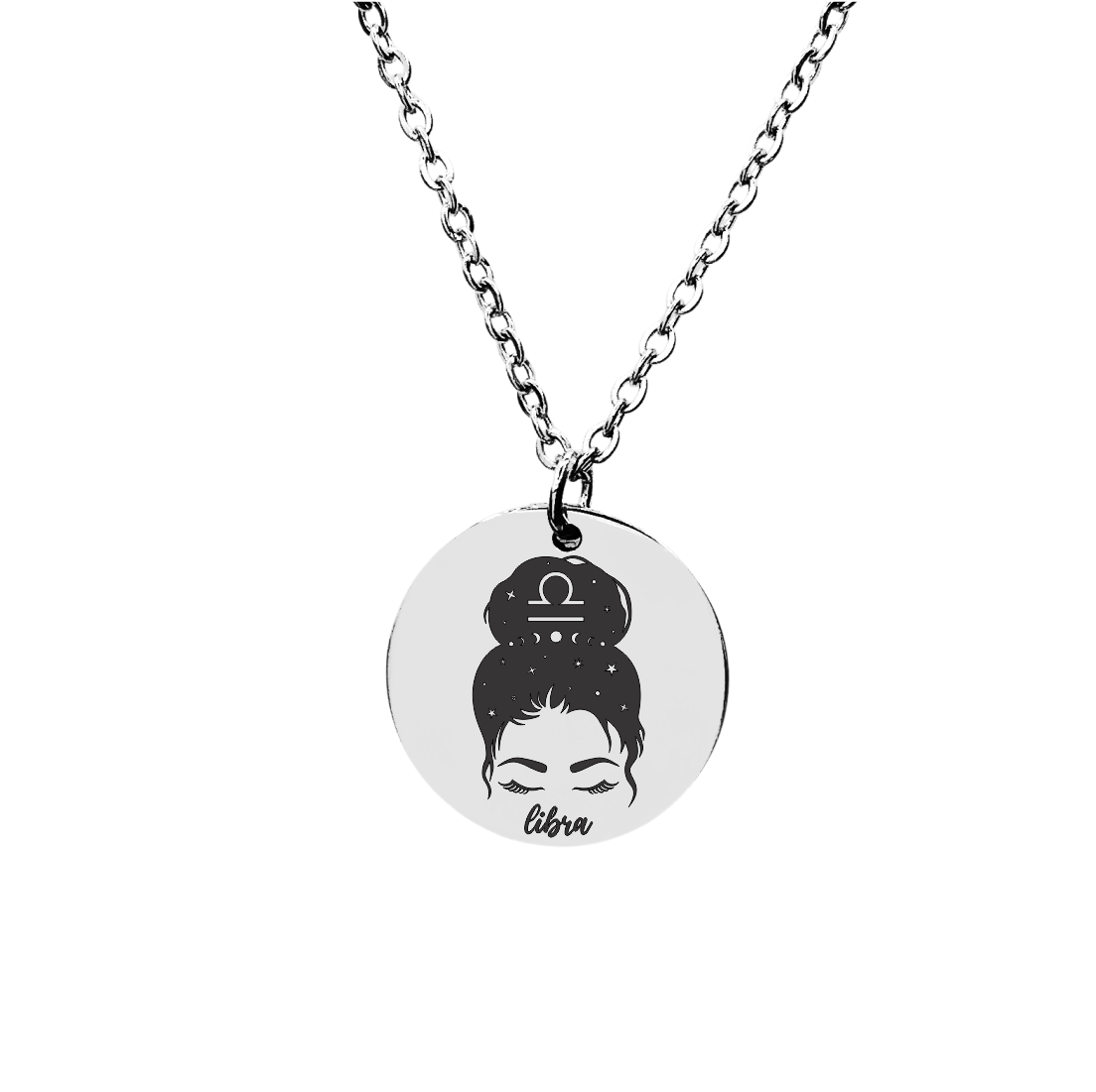 Stainless Steel Libra Wording Zodiac Sign Necklace | Shop Today. Get it ...