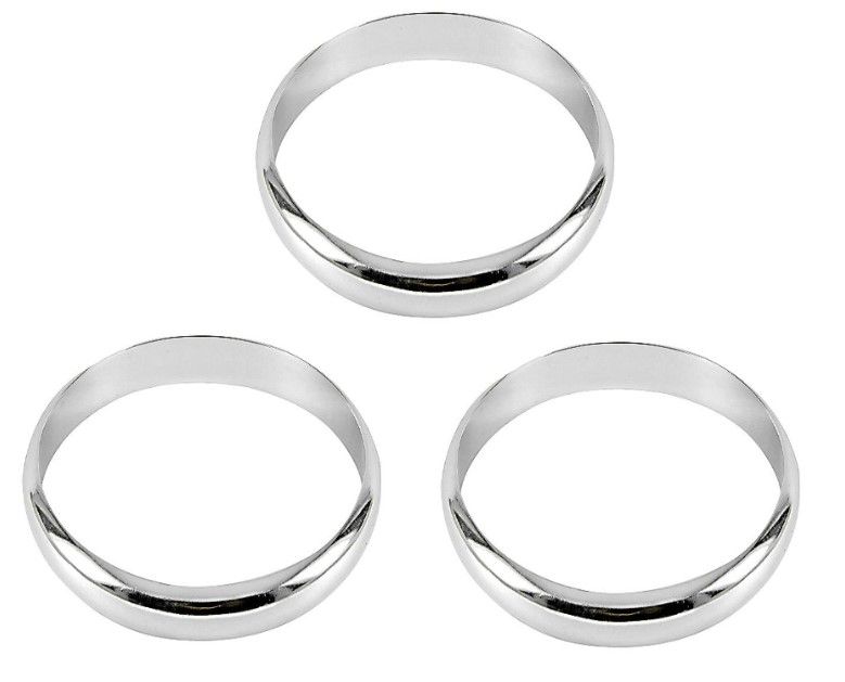 Solid stainless steel D shape round bangle 10mm wide - set of 3 | Shop ...