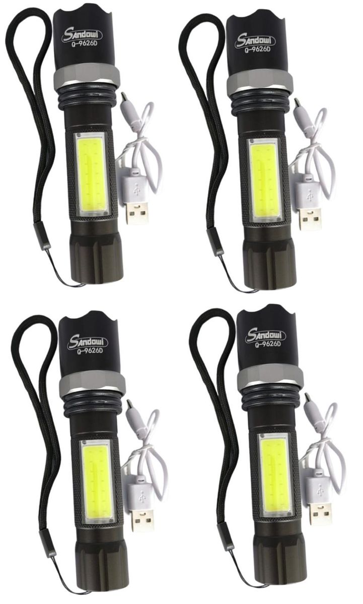 Andowl Rechargeable Super Bright Alloy Torch - Q9626D - Pack of 4 ...