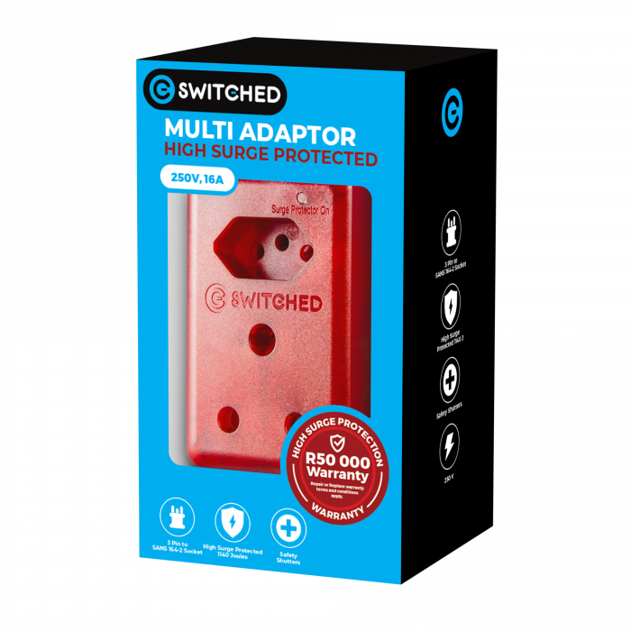Switched High Surge Multi Adaptor | Buy Online in South Africa ...