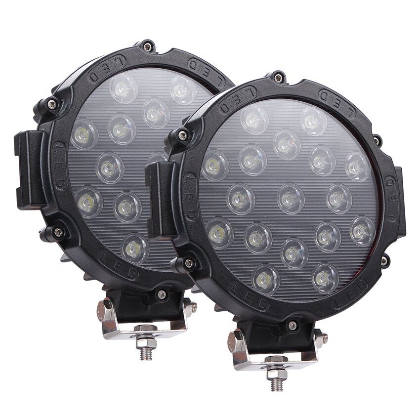 7-Inch 17 LED 51w Spot Light - Pack of 2 - Black | Shop Today. Get it ...