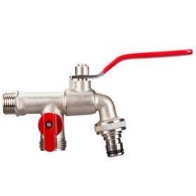 Tool DIY Plumbing Dual Nozzle Water Tap Brass Quick Opening Faucets ...