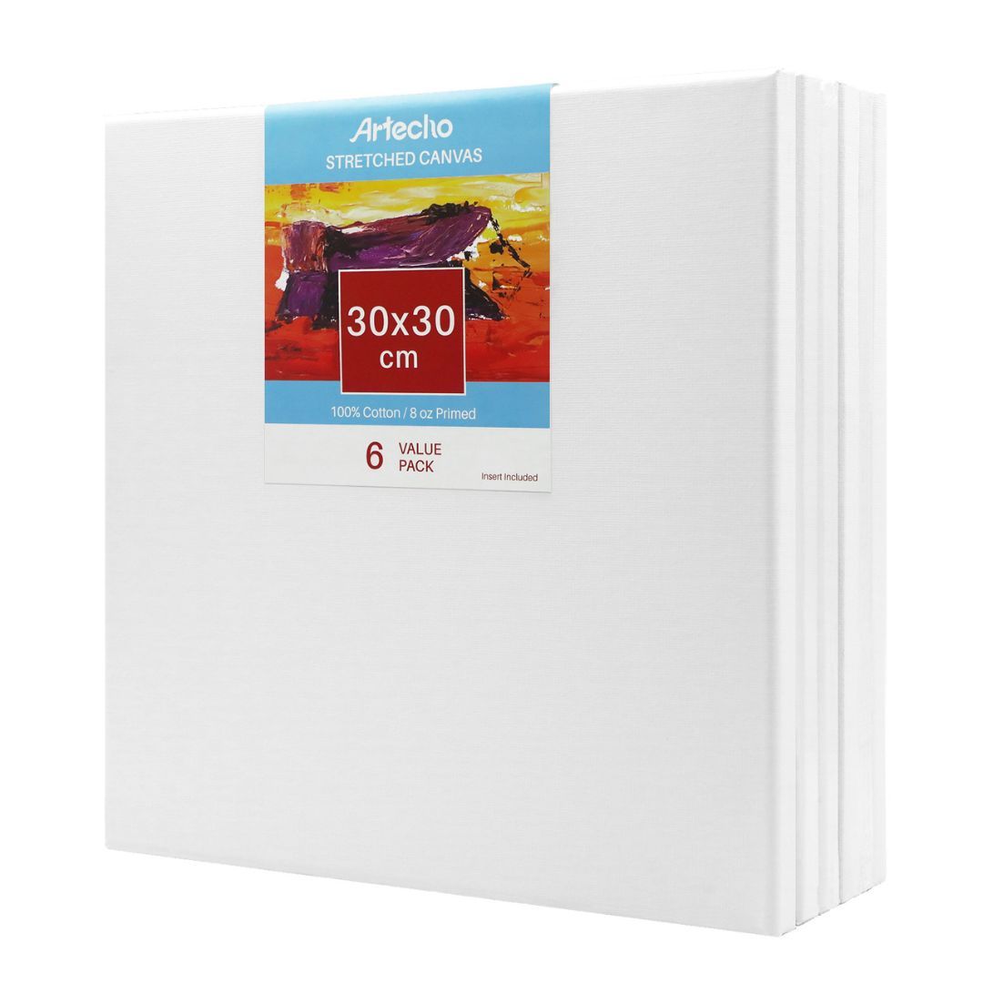 Artecho Stretched Canvas 6 Set Value Pack White - 30cm x 30cm | Shop ...