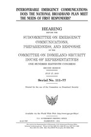 Interoperable emergency communications: does the national broadband ...