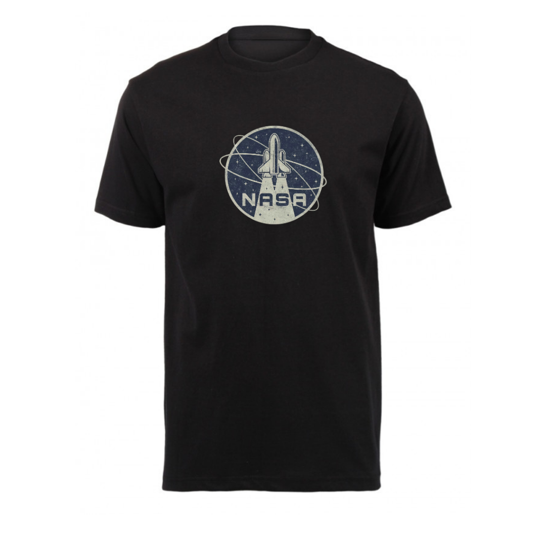 Unisex Black Cotton Short Sleeve Crew Neck T-shirt - Nasa | Shop Today ...