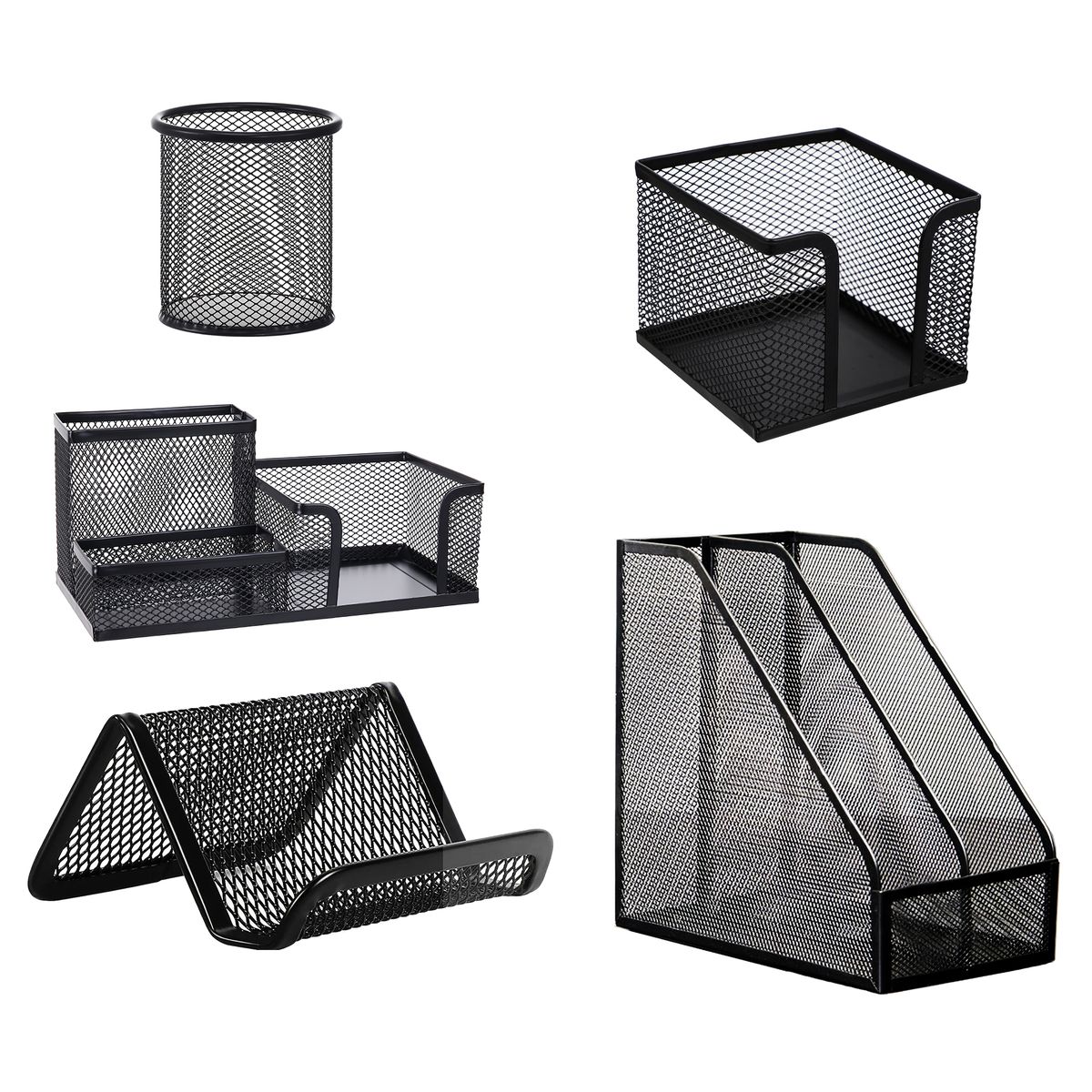 5 PCs Mesh Desk Organizer Set Office Supplies Set for Office School ...