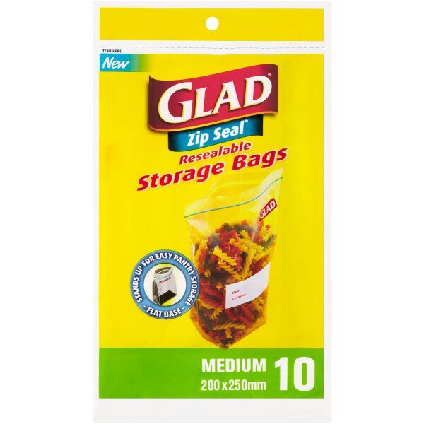 GLAD Zipseal Storage Bags Medium 10's | Shop Today. Get it Tomorrow ...