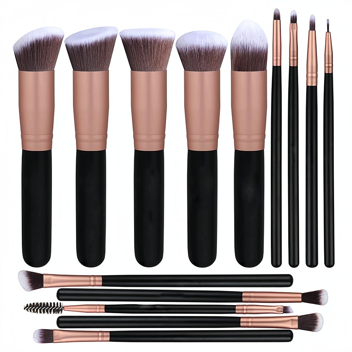 14 Piece Makeup Brush Set Brush Professional Set Rose Gold Makeup ...