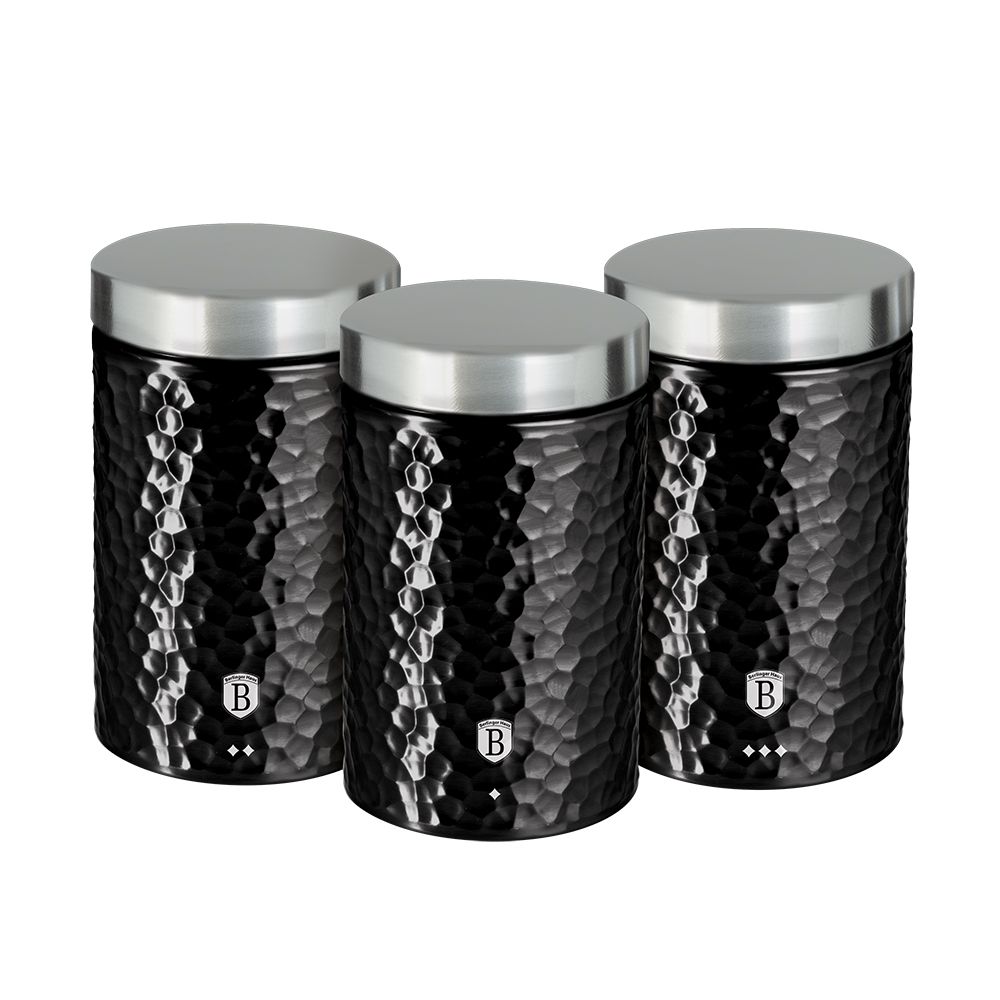 Berlinger Haus 3-Piece Premium Canister Set - Black smith | Shop Today ...