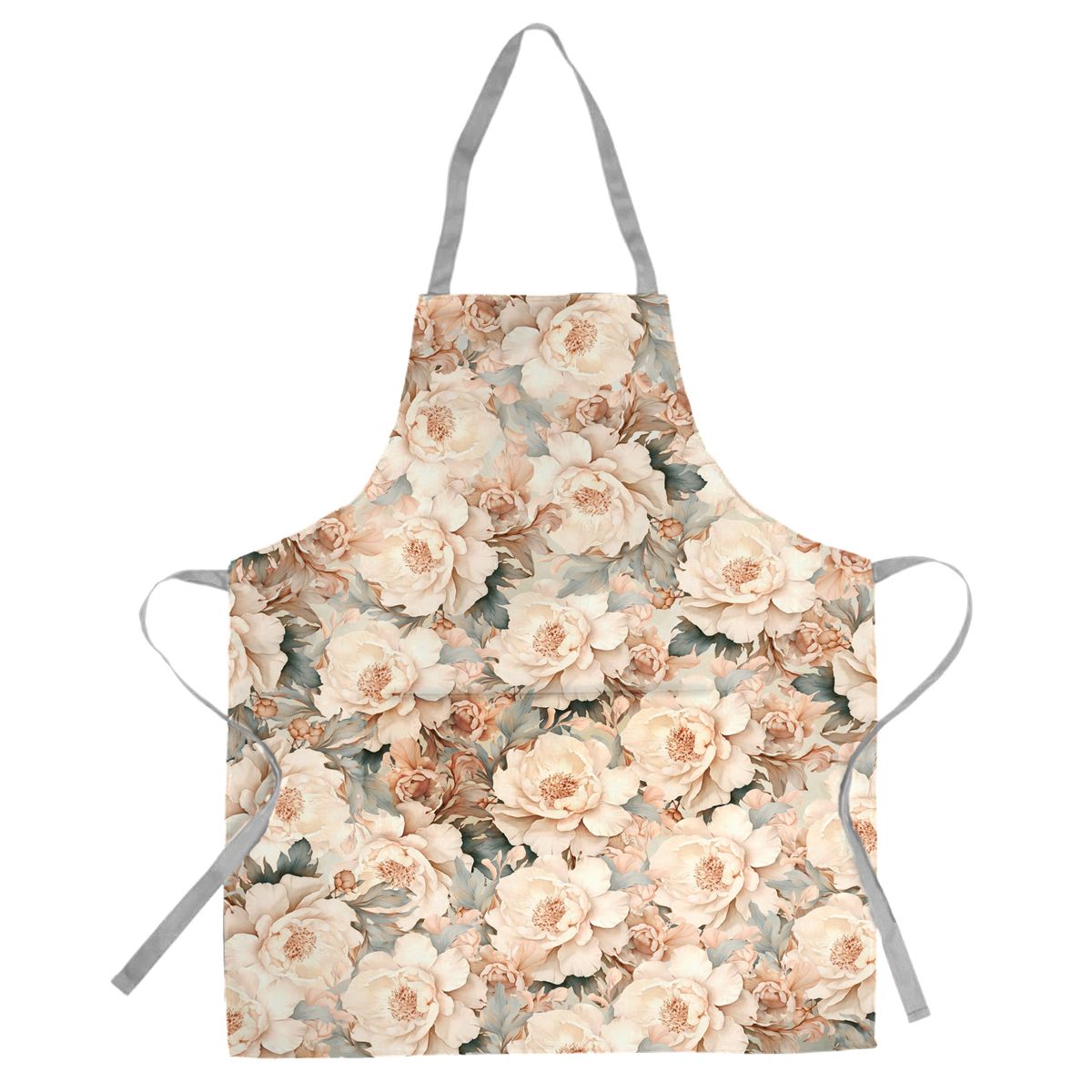 Flood of Cream Peonies Medium Length Apron | Shop Today. Get it ...