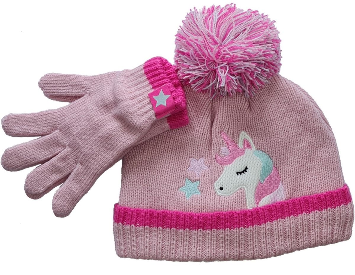 Character Girls - Unicorn Winter Hat and Gloves Accessories Set - Pink ...