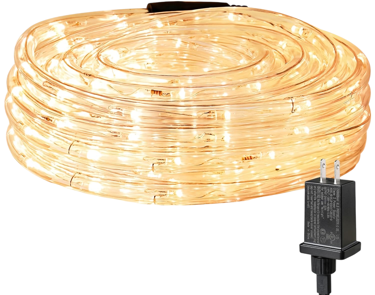 Warm White LED Outdoor Waterproof Clear Tube Rope String Lights | Shop ...