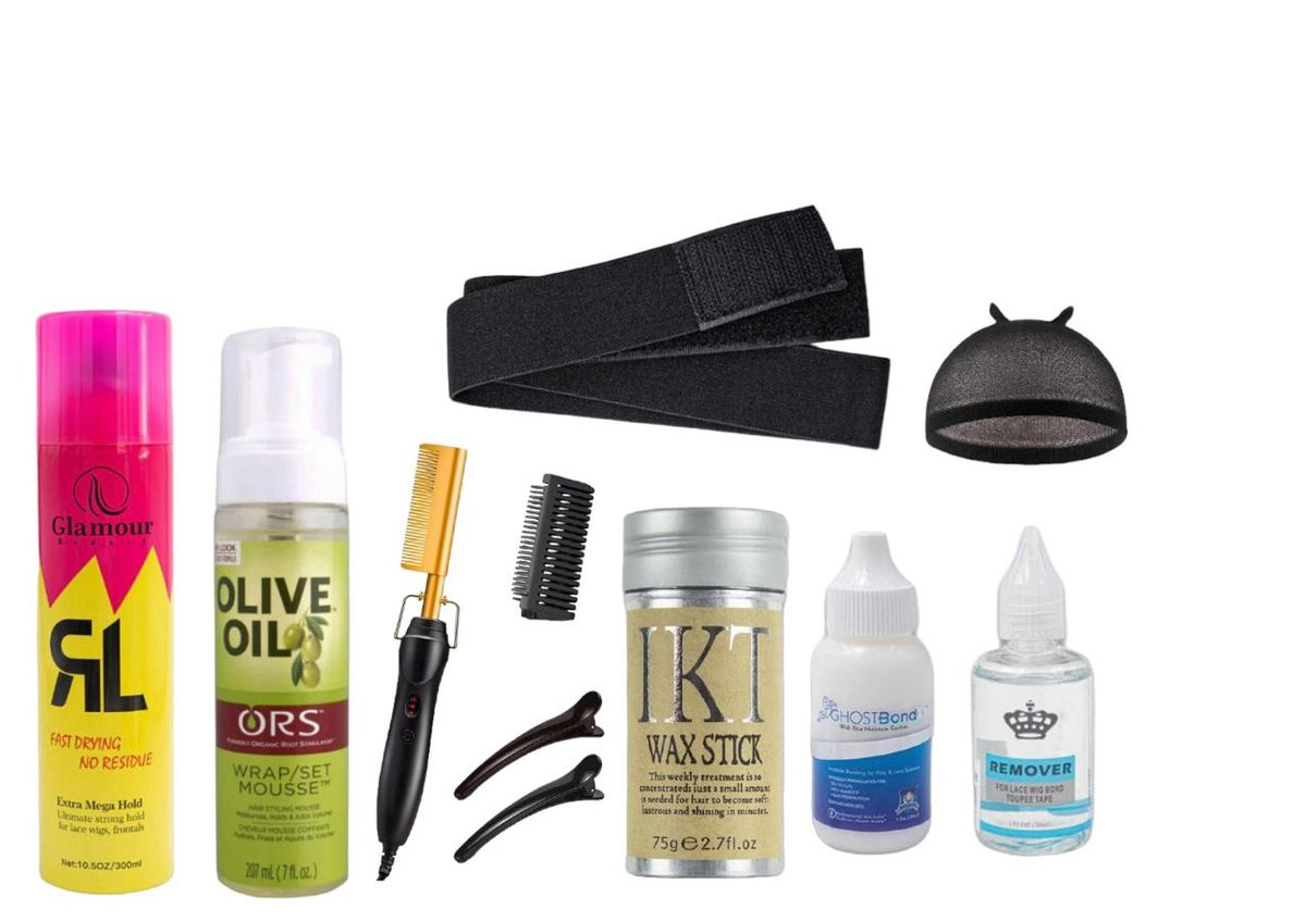 Front Lace Wigs Flat Iron Comb Installation Kit | Shop Today. Get it ...