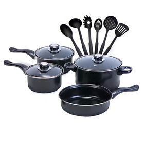Black Cast Iron Non-Stick 13 Piece Cookware Set | Shop Today. Get it ...