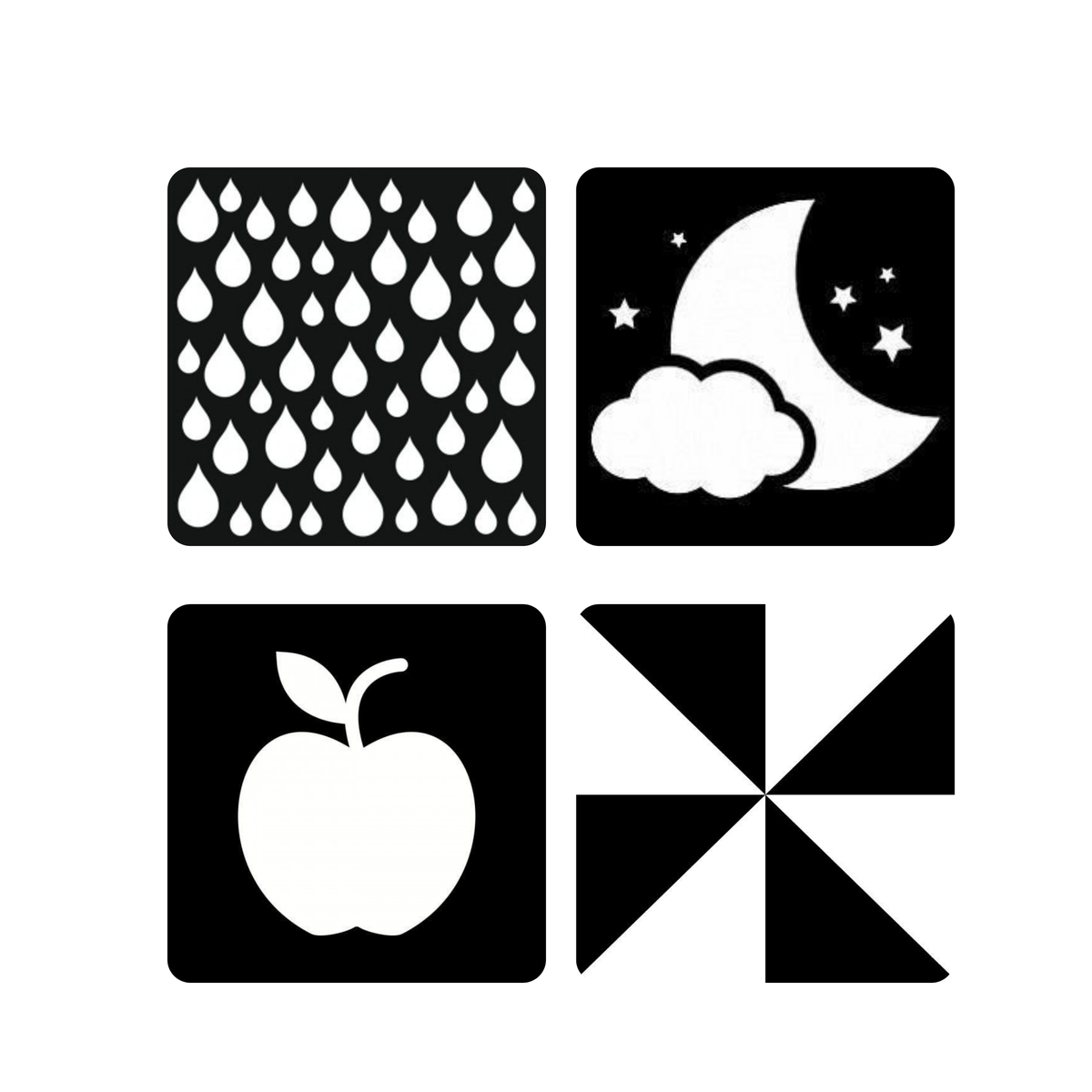 Rubber Education Visual Contrast Flash Learning Cards - High Contrast ...